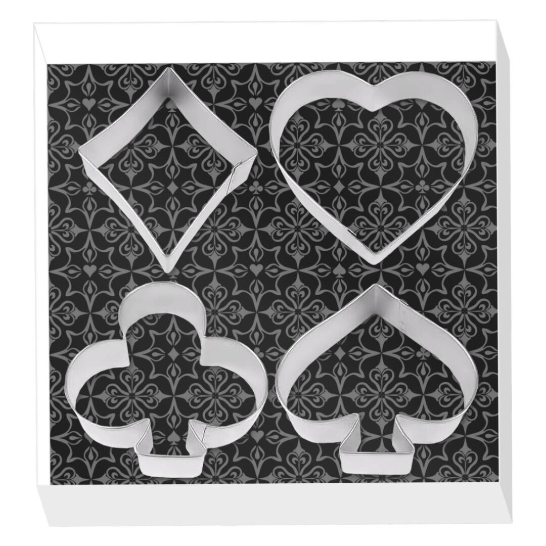 4 Piece Poker Card Cookie Cutter Set Metal Game Party Treats Sandwiches ...