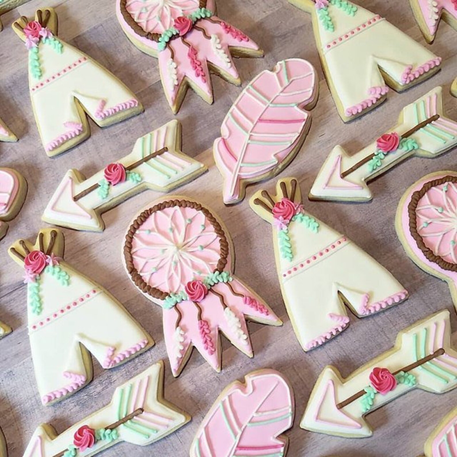 6 Piece Camping Arrow Feather Owl Teepee Campfire Canoe Cookie - Etsy