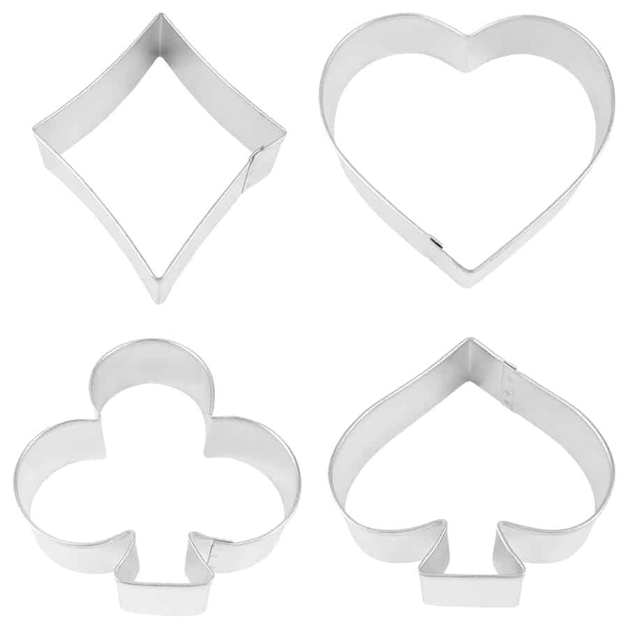 4 Piece Poker Card Cookie Cutter Set Metal | Etsy
