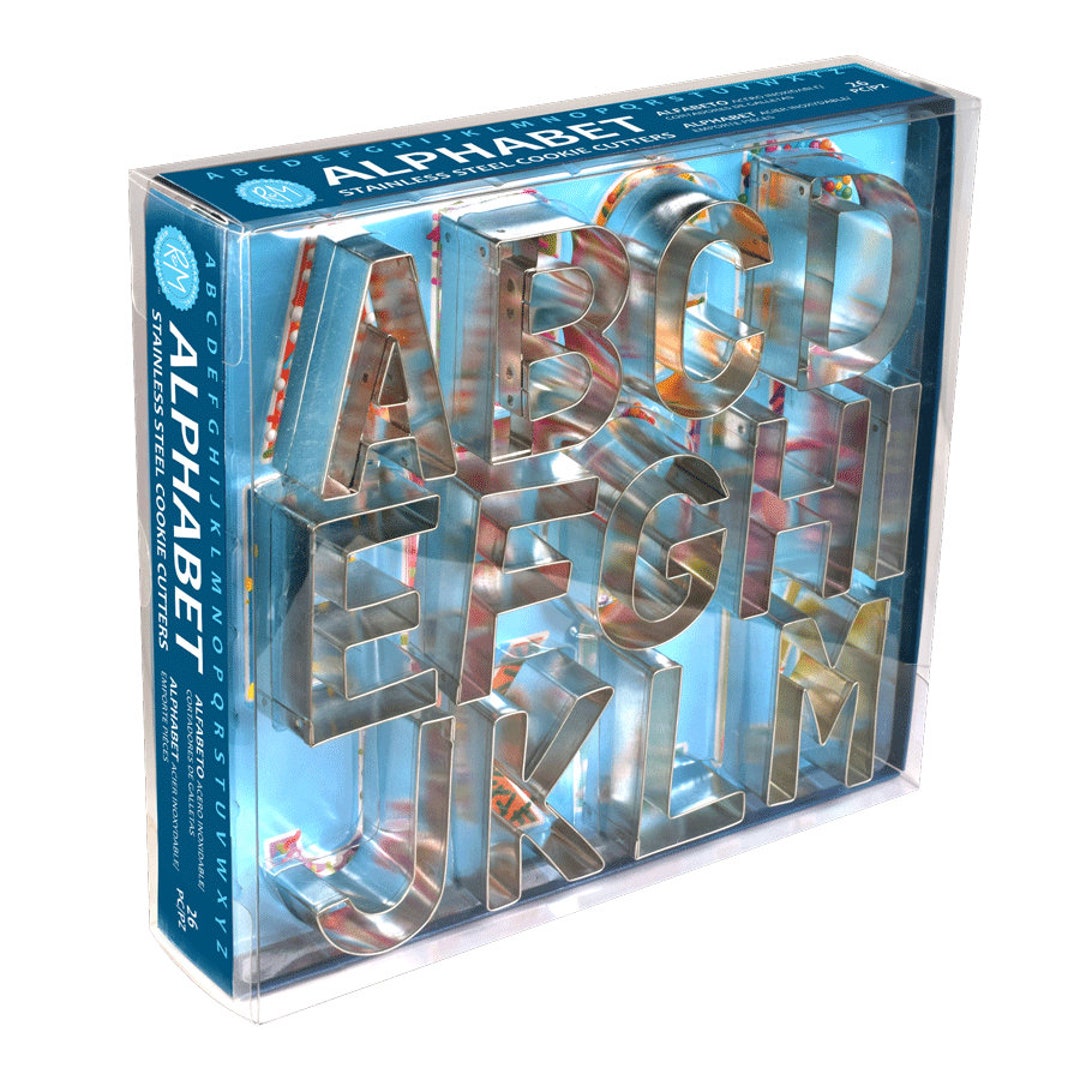 26 Piece Alphabet ABC Letter Cookie Cutter Set Metal Kids Name Sandwich ...