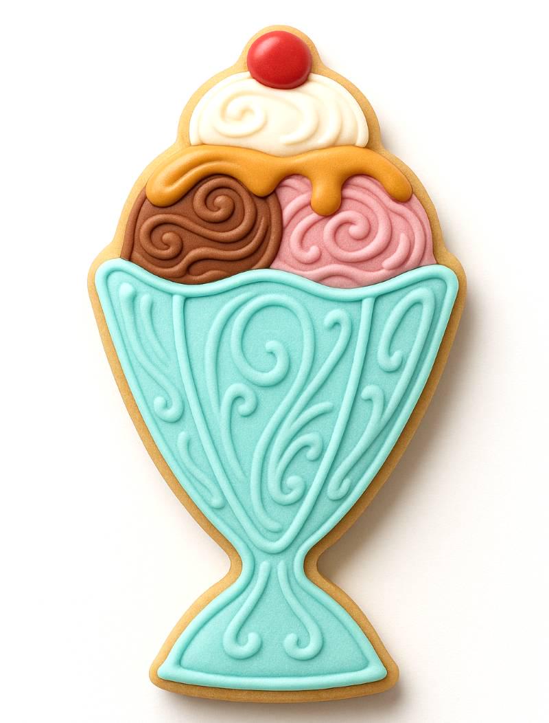 Ice Cream Sundae Cookie Cutter Metal | Summer Frozen Dessert | Birthday ...