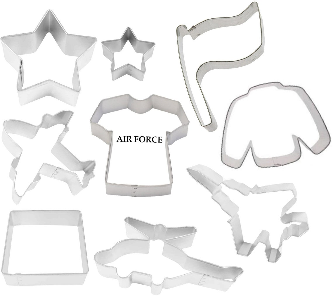 9 Piece Air Force Military Cookie Cutter Set | Etsy