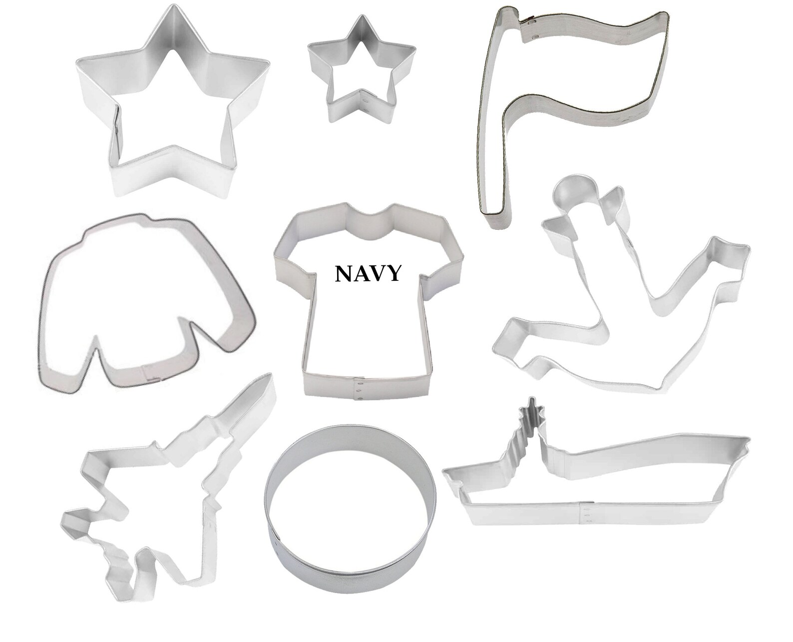 9 Piece Navy Military Cookie Cutter Set Metal - Etsy