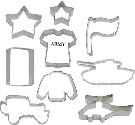 9 Piece Army Military Cookie Cutter Set | Etsy