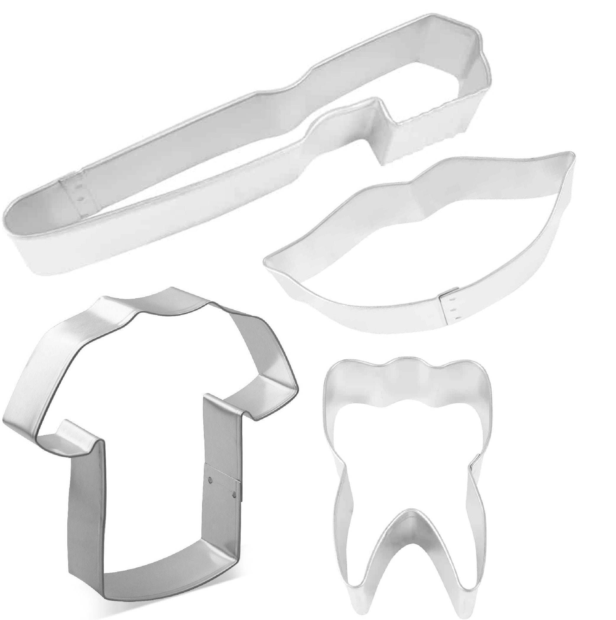 4 Piece Tooth Toothbrush T-shirt & Lips Dental Cookie Cutter | Etsy
