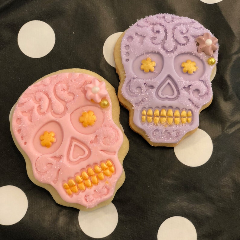 Sugar Skull Cookie Cut & Stamper 3'' Day of the Dead - Etsy