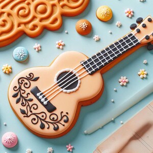 Guitar 5.25'' Ukulele Cookie Cutter Metal Music | Cookie Cutters - Etsy