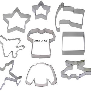 9 Piece Air Force Military Cookie Cutter Set | Etsy