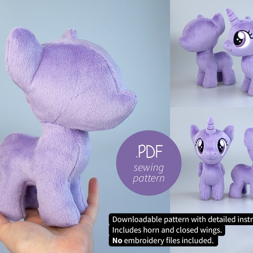 Pony Plush Sewing Pattern With Unicorn Horn and Pegasus Wings - Etsy