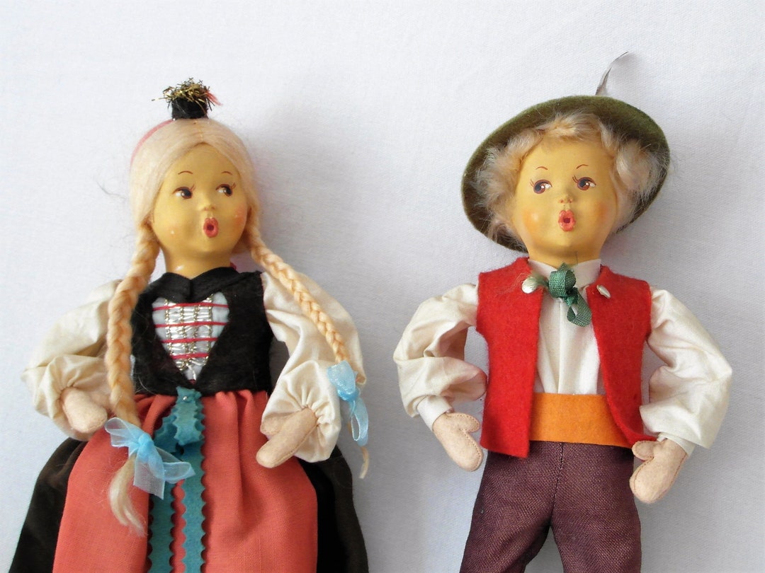 BAITZ Doll Pair 'hansl' Boy With Felt Hat & Girl With - Etsy