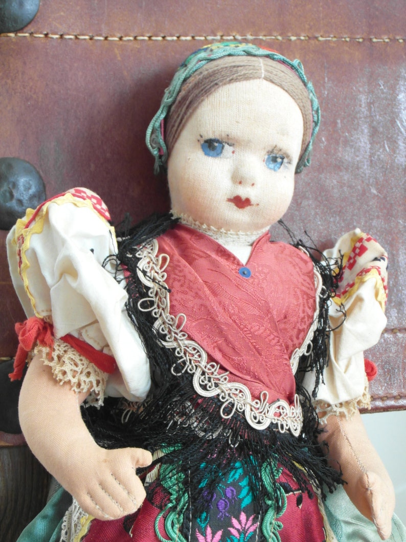 Vintage traditional doll handmade old rag doll | Etsy