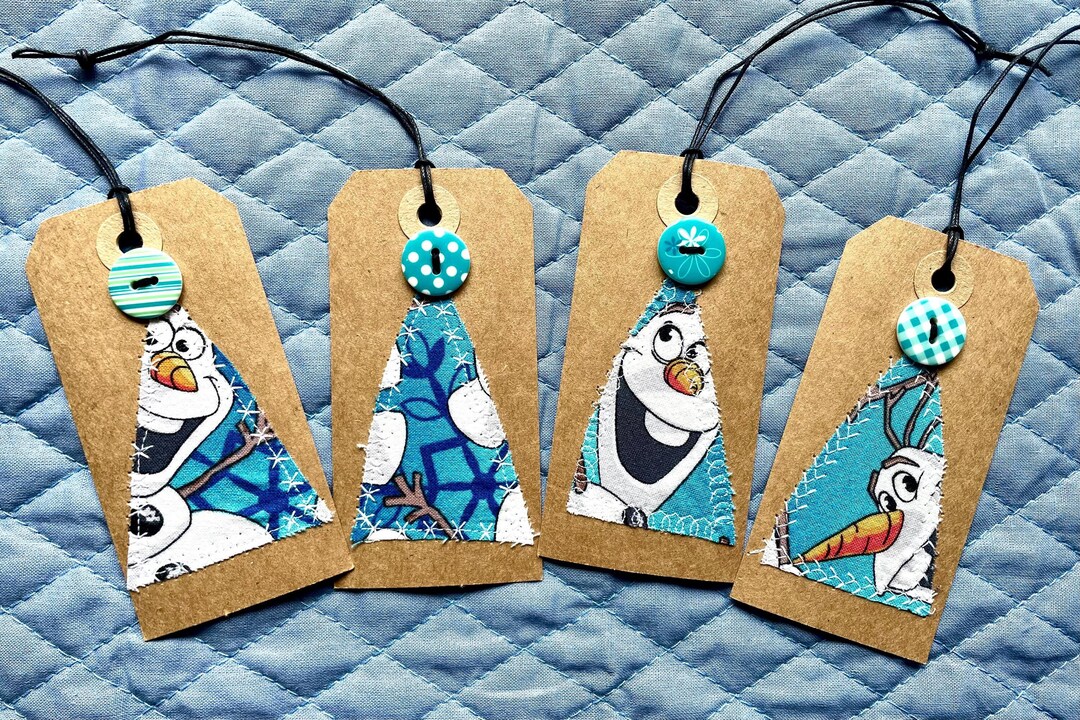 Frozen Olaf Handmade Gift Tags With Buttons, Set of 4 - Etsy