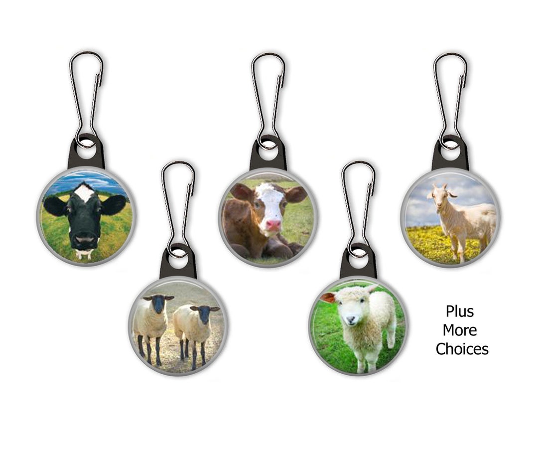Farm Animals Cows, Goats, Sheep, Lambs Zipper Pull Charms - 230 - Etsy