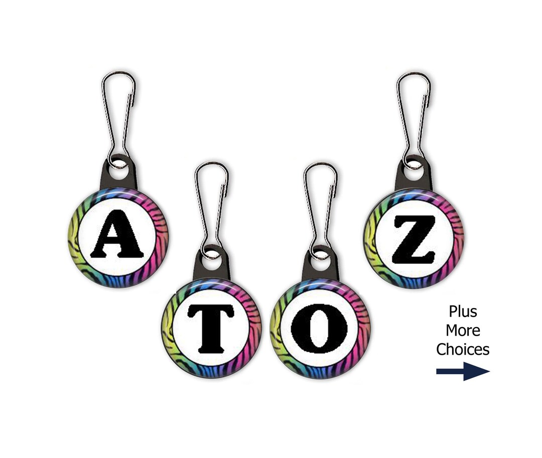 Rainbow Initials - Alphabet A to Z-- Zipper Pull Charms Multi Color ...