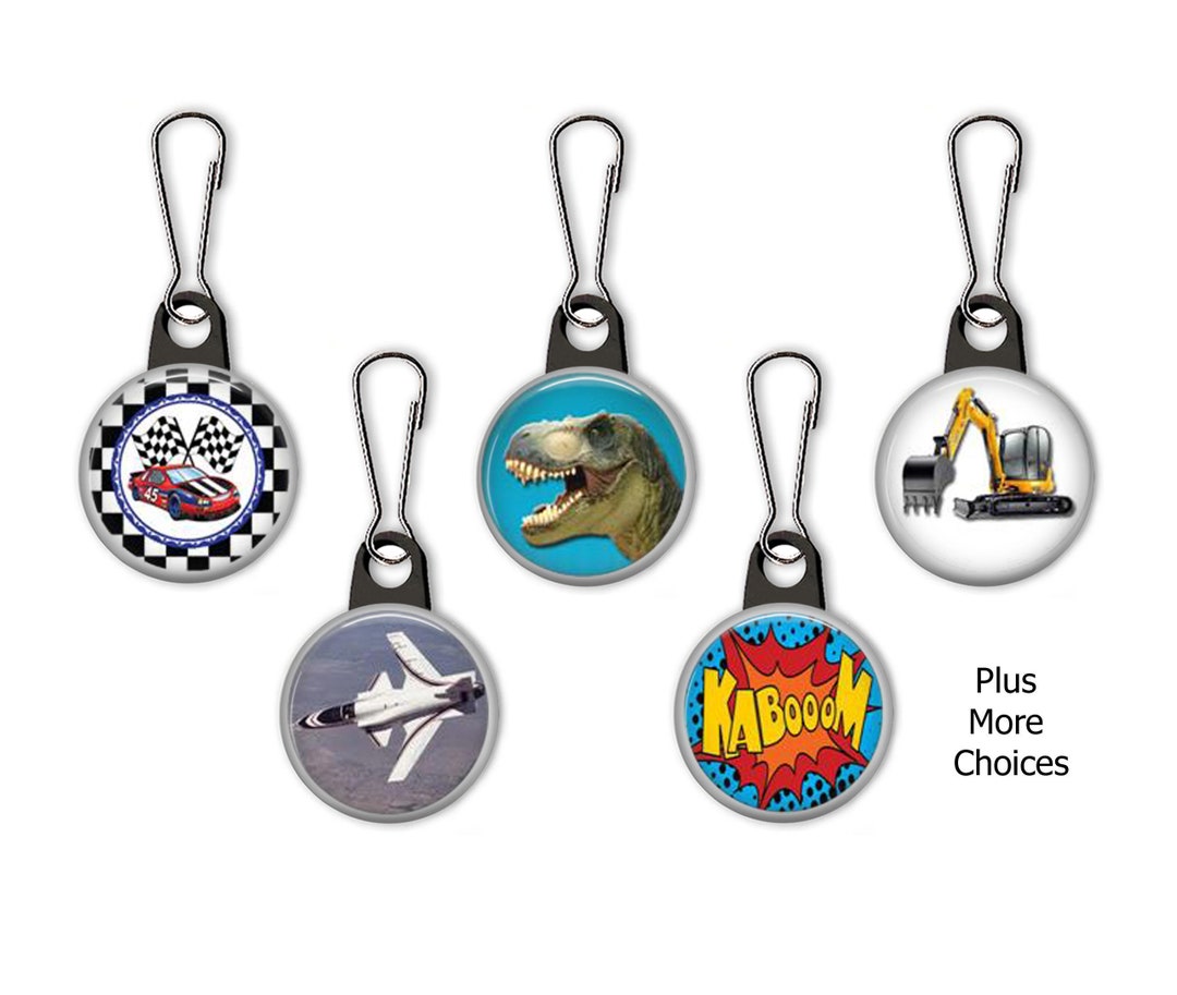Boys Zipper Pull Charms: Cars, Dinosaurs, Airplanes, Rocket--no. 120 - Etsy