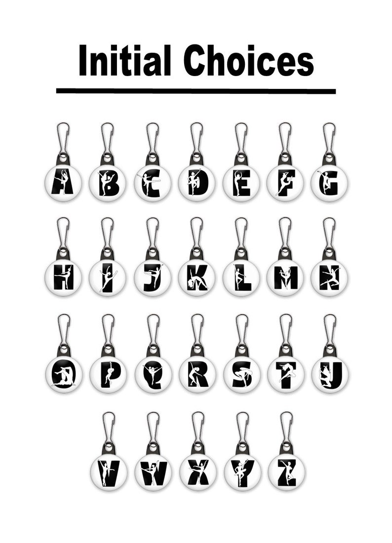 Dance Initials Alphabet A to Z Zipper Pull Charms - Etsy