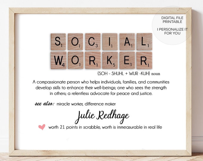 Social Worker Printable Social Worker Gift Social Worker - Etsy