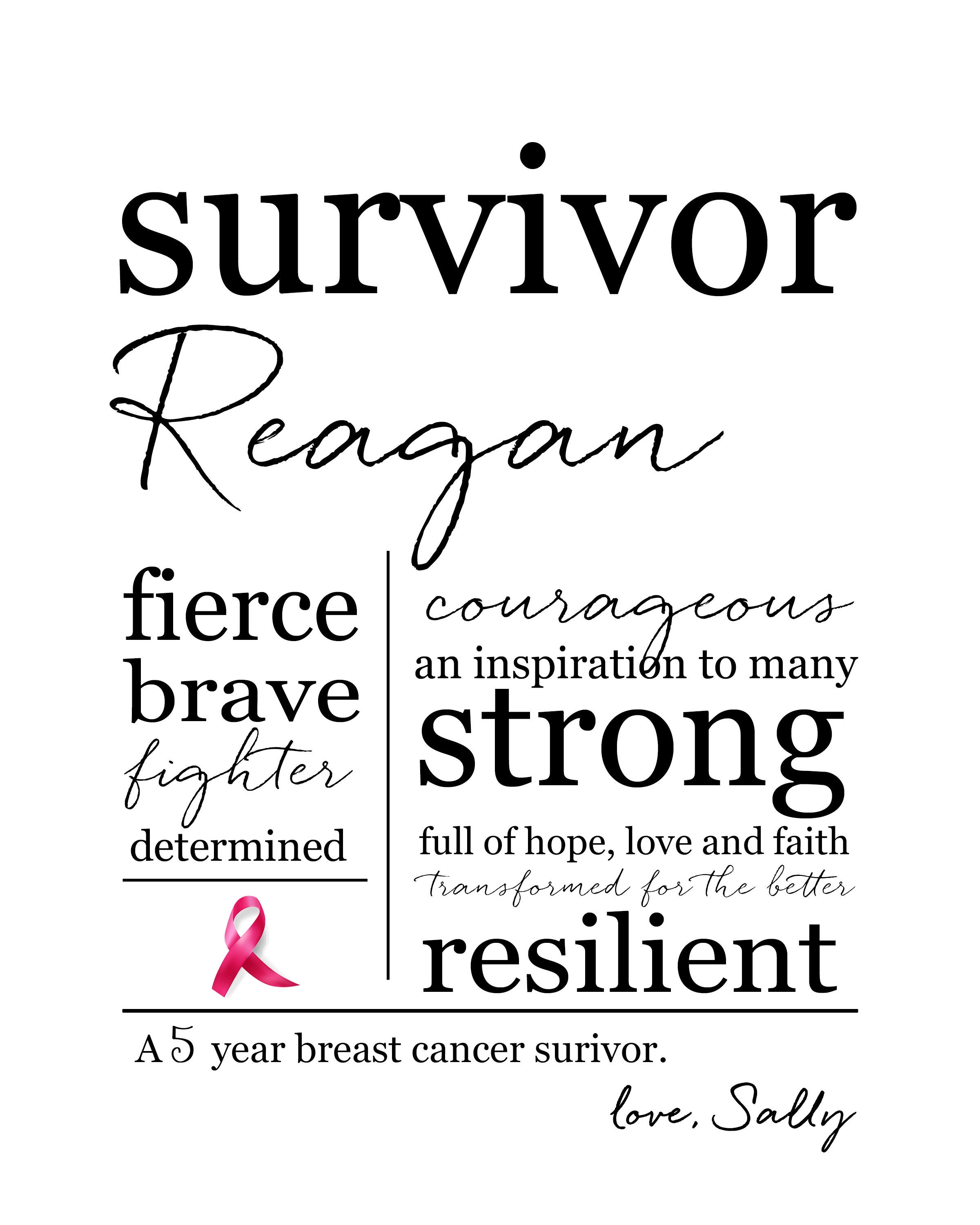 Personalized Survivor Printable, Survivor Definition Print, Words to ...