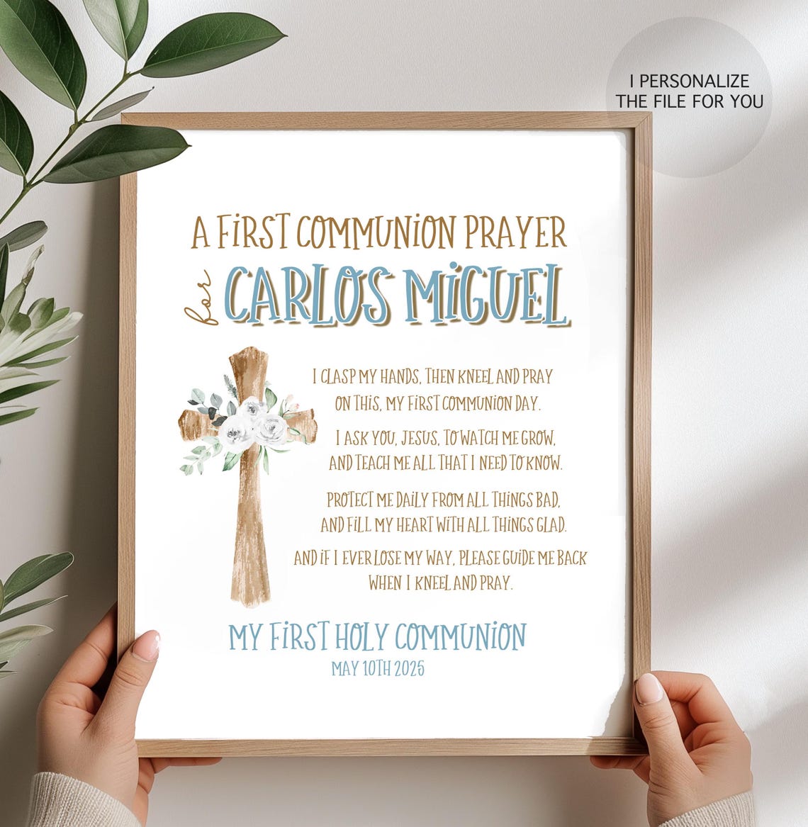 First Communion Print, Communion Gift, First Communion Party Sign ...