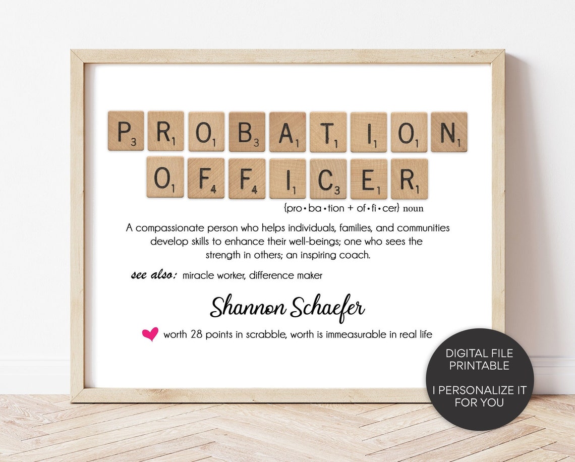 Probation Officer Printable Probation Officer Gift | Etsy