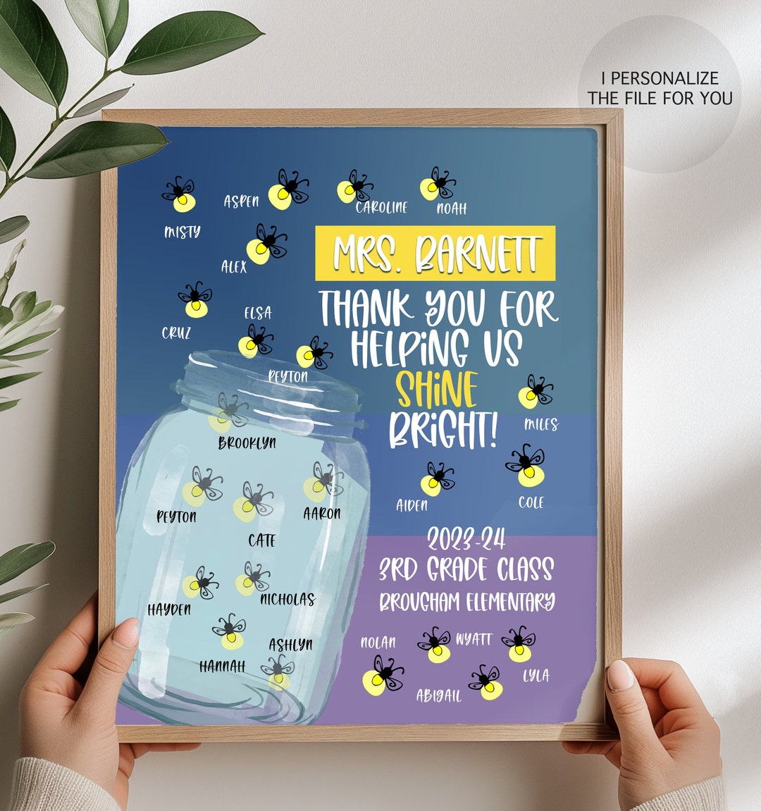 Teacher Gift, School Class Gift to Teacher, Thank You Teacher Present ...