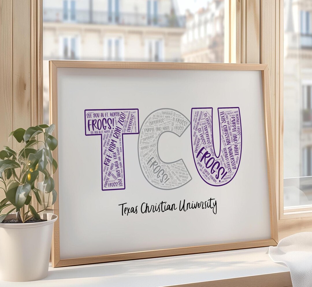 Texas Christian University Frogs Word Art Print, Graduation Gift, TCU ...