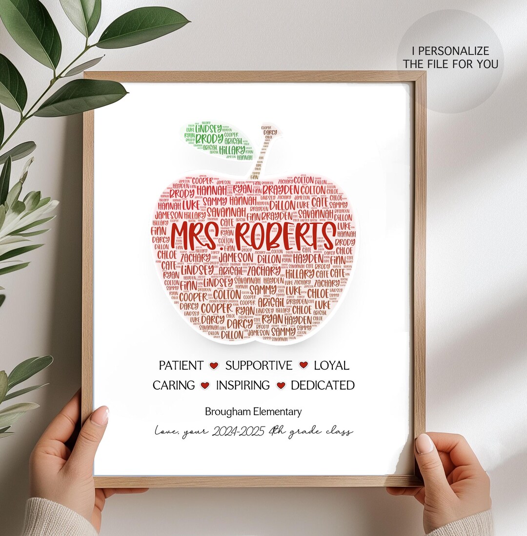 Personalized Class Names, Class Gift, End of Year, Teacher Gift ...
