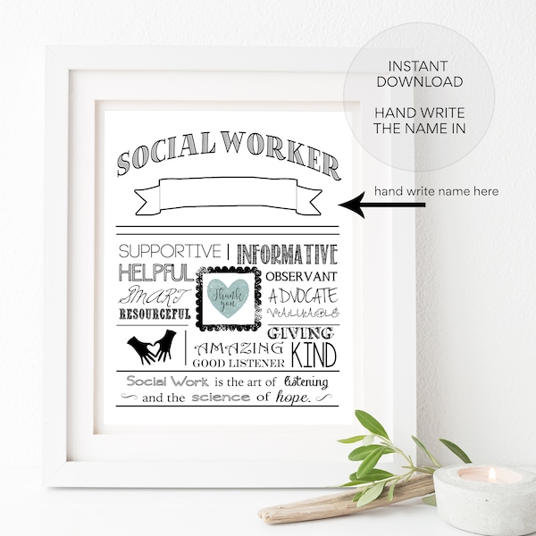 Social Work Appreciation Sign - Etsy