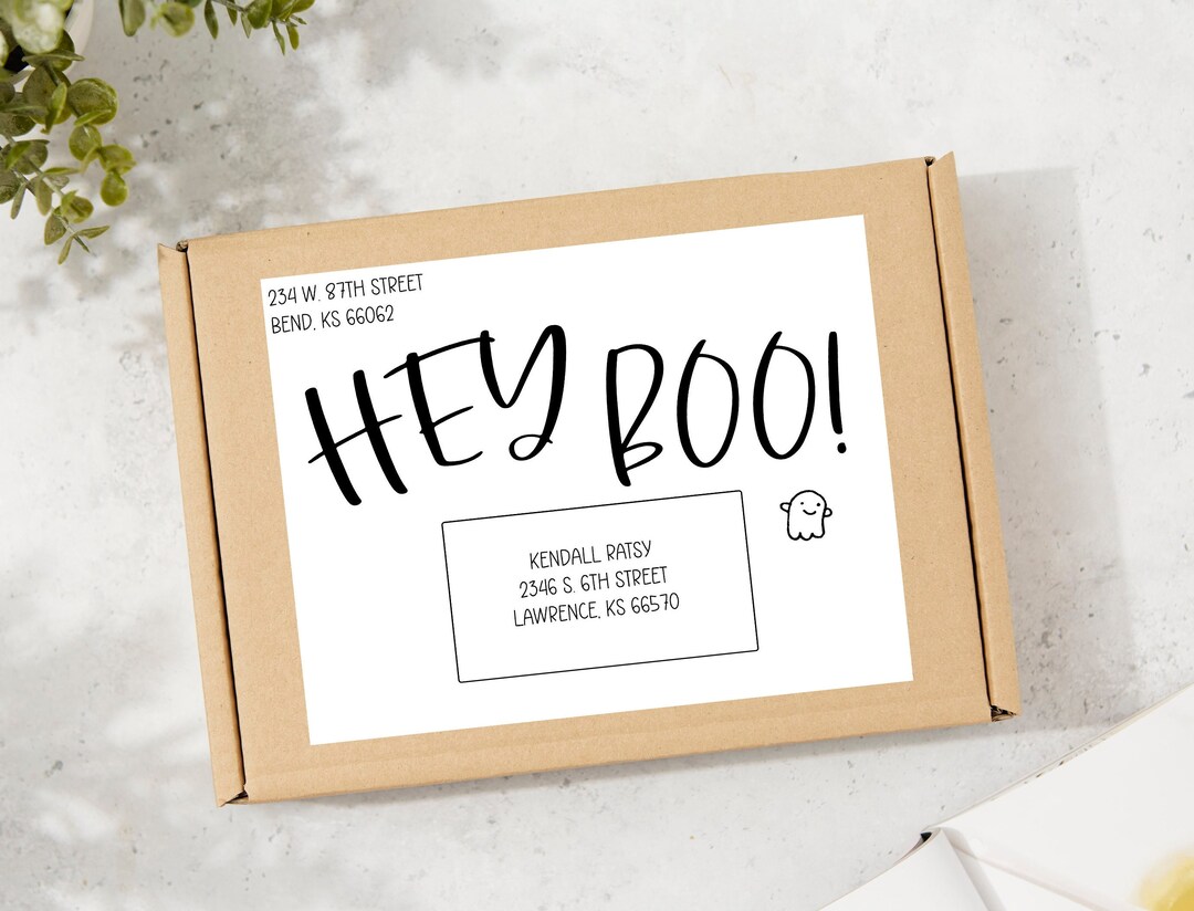 HEY BOO Care Package Label Instant Download - Etsy