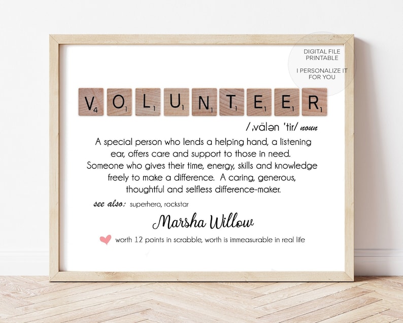 Volunteer Gift, Volunteer Present, Volunteer Thank You, Volunteer ...