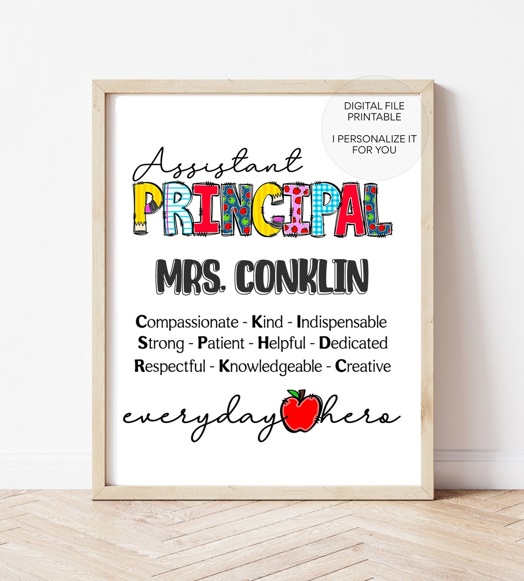 Assistant Principal Printable - Gift - Best Principal Print - Assistant ...