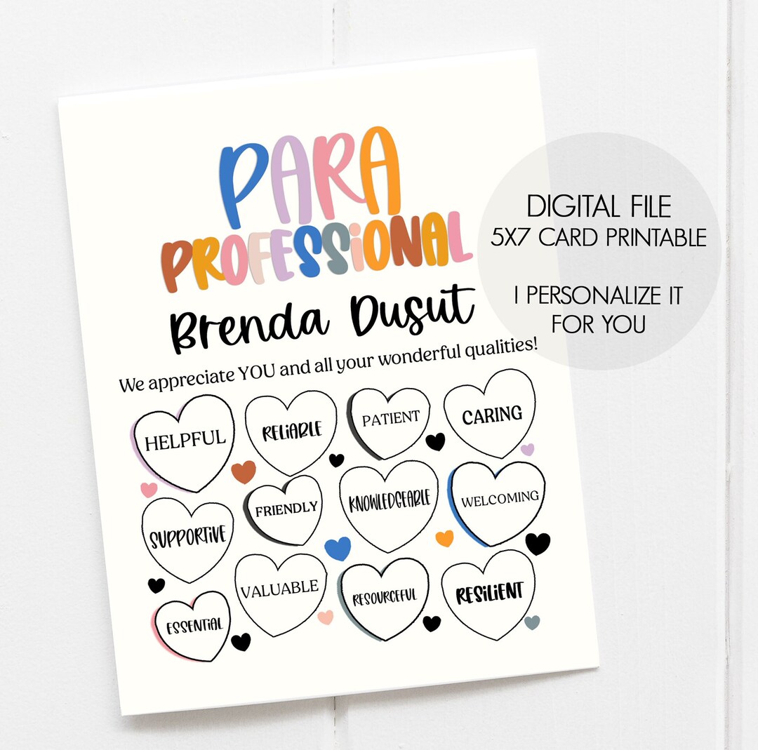 Paraprofessional Print, Paraprofessional Appreciation, Paraprofessional ...