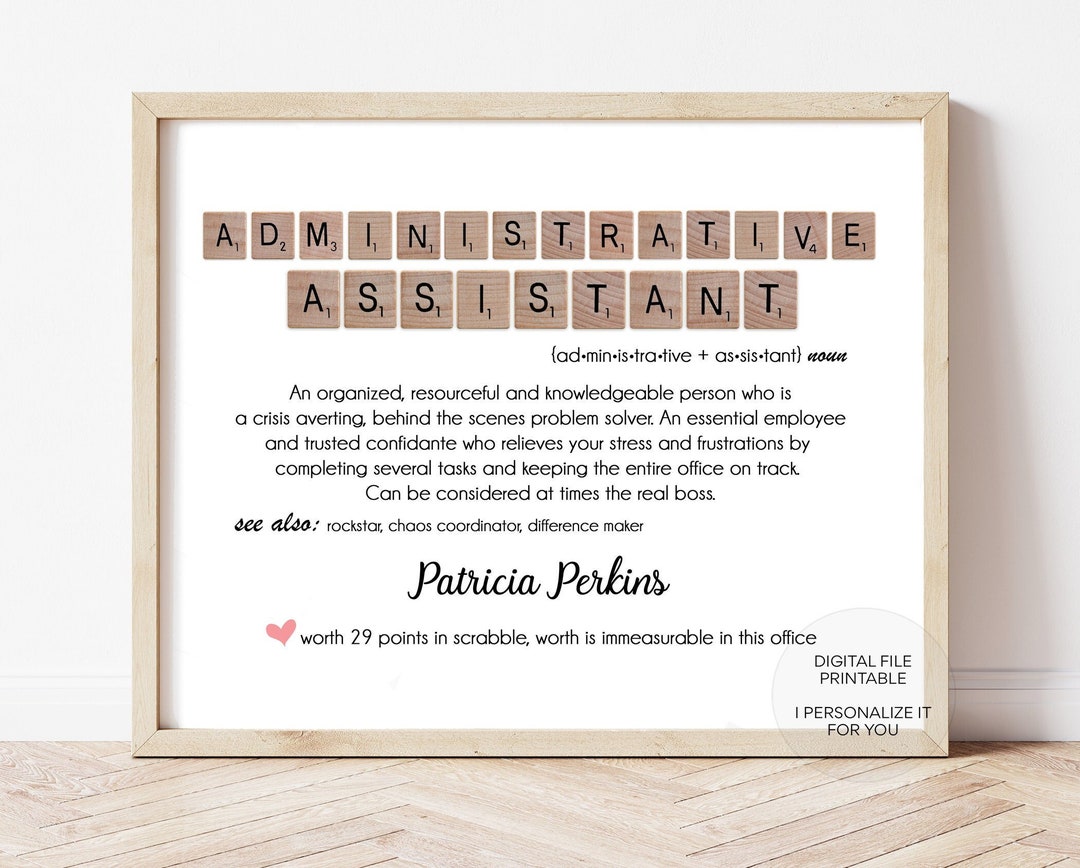 Administrative Assistant Printable - Administrative Assistant Gift ...