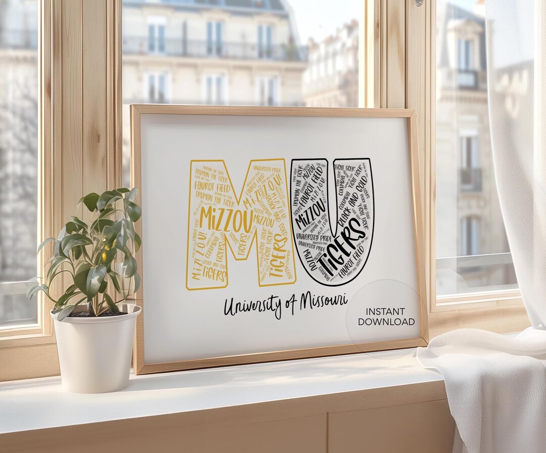 Mizzou Tigers Word Art Print, University of Missouri Gift (digital ...