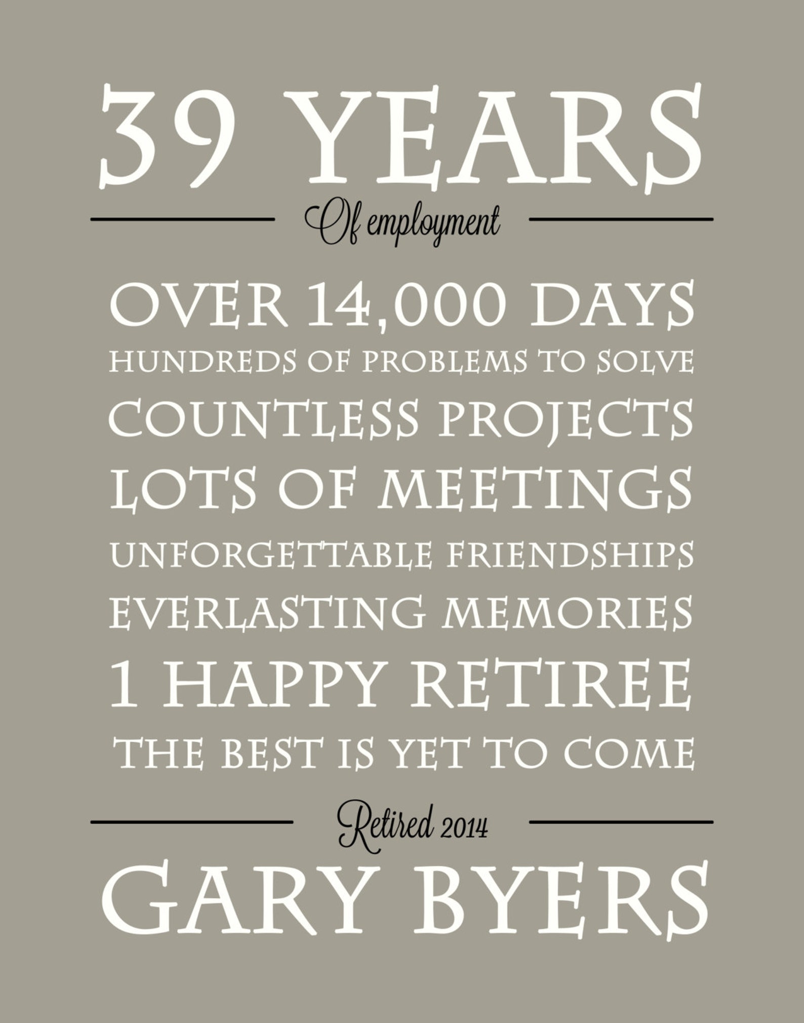 Retirement gift Retirement print retirement poster | Etsy