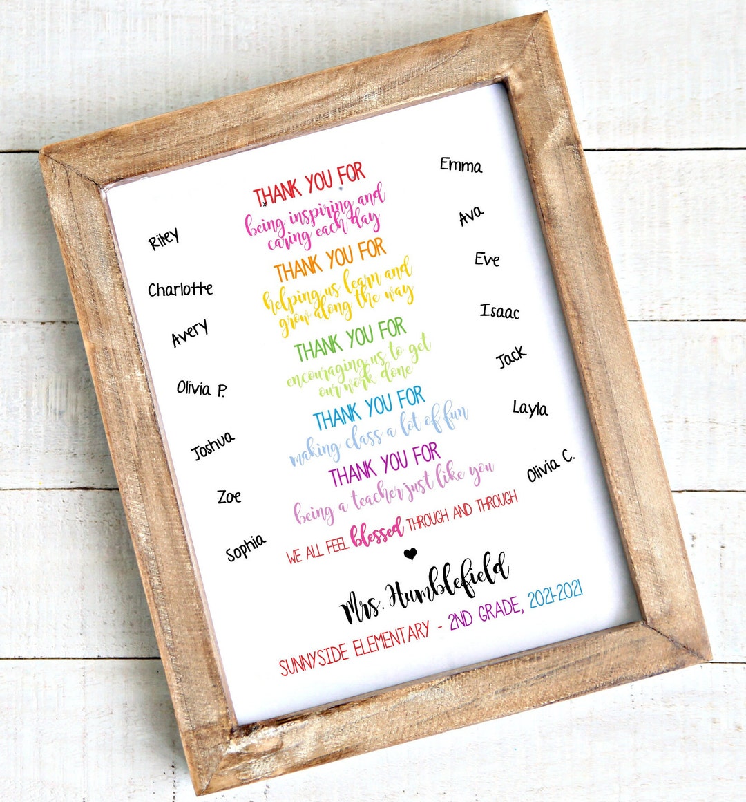 Personalized Class Names, Class Gift, End of Year, Teacher Gift ...