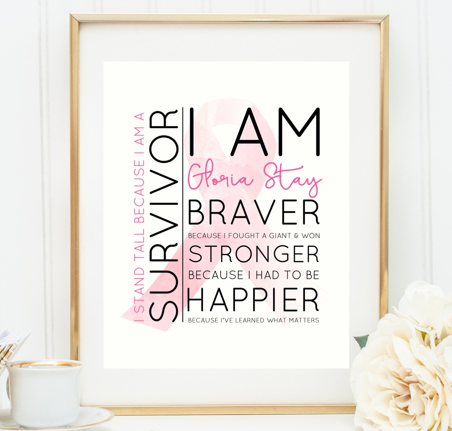 Cancer Survivor Survivor Gift Print, Personalized Gift, 1 Year Cancer ...