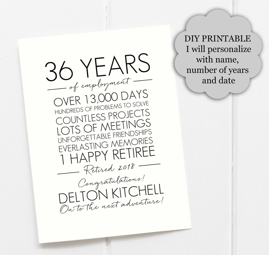 Personalized Retirement Card, Custom Retiree Card, Retirement Printable ...