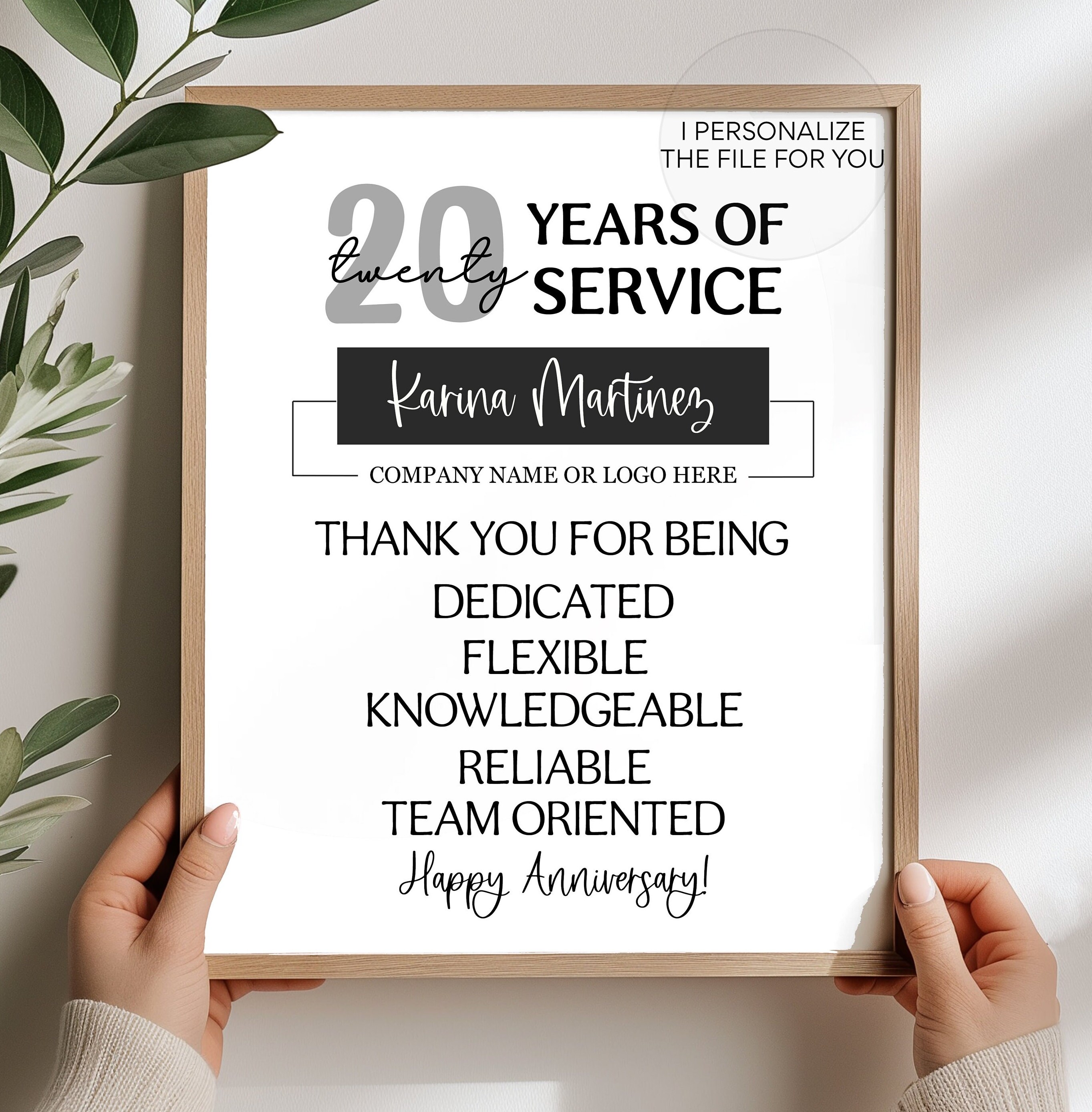 5 Years Of Service Plaque