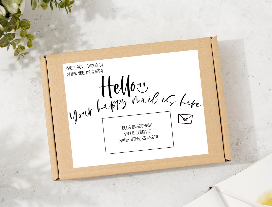 HAPPY MAIL Care Package Label Instant Download - Etsy