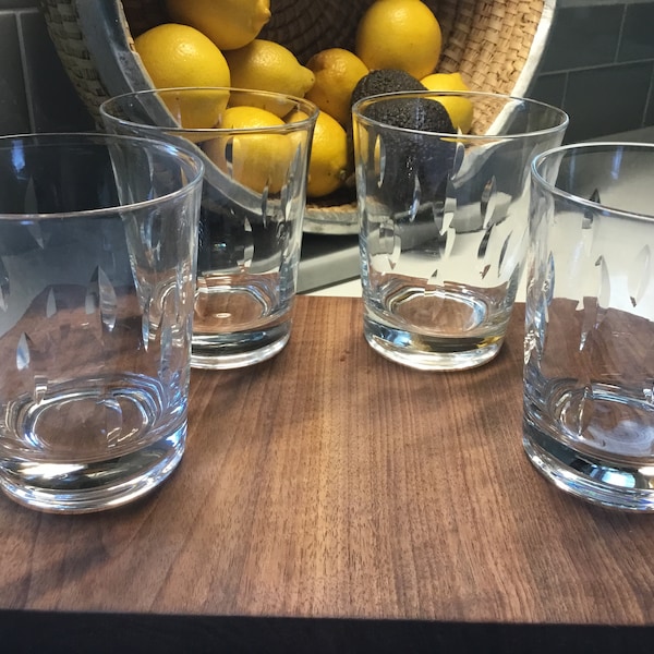 Vintage Cut Glass Old Fashion Glasses - Etsy
