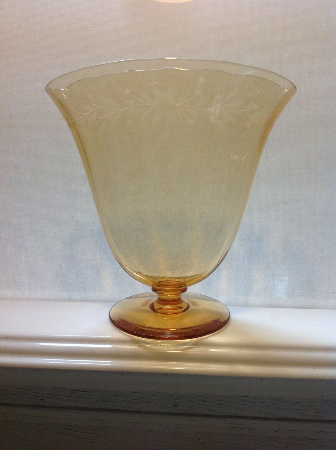 Antique Sinclair Fan Vase - Sinclair Crystal - Sinclair Vase - Antique ...