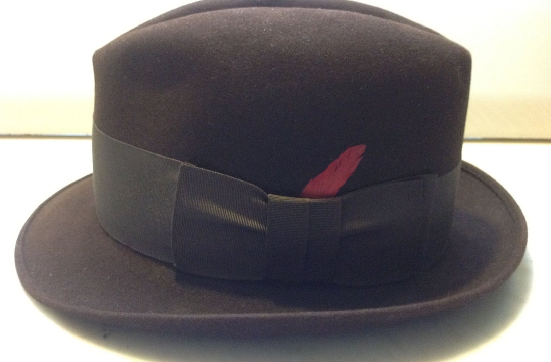 Vintage Brown Fedora --size 7 - Gimbels of Philadelphia - Antique ...
