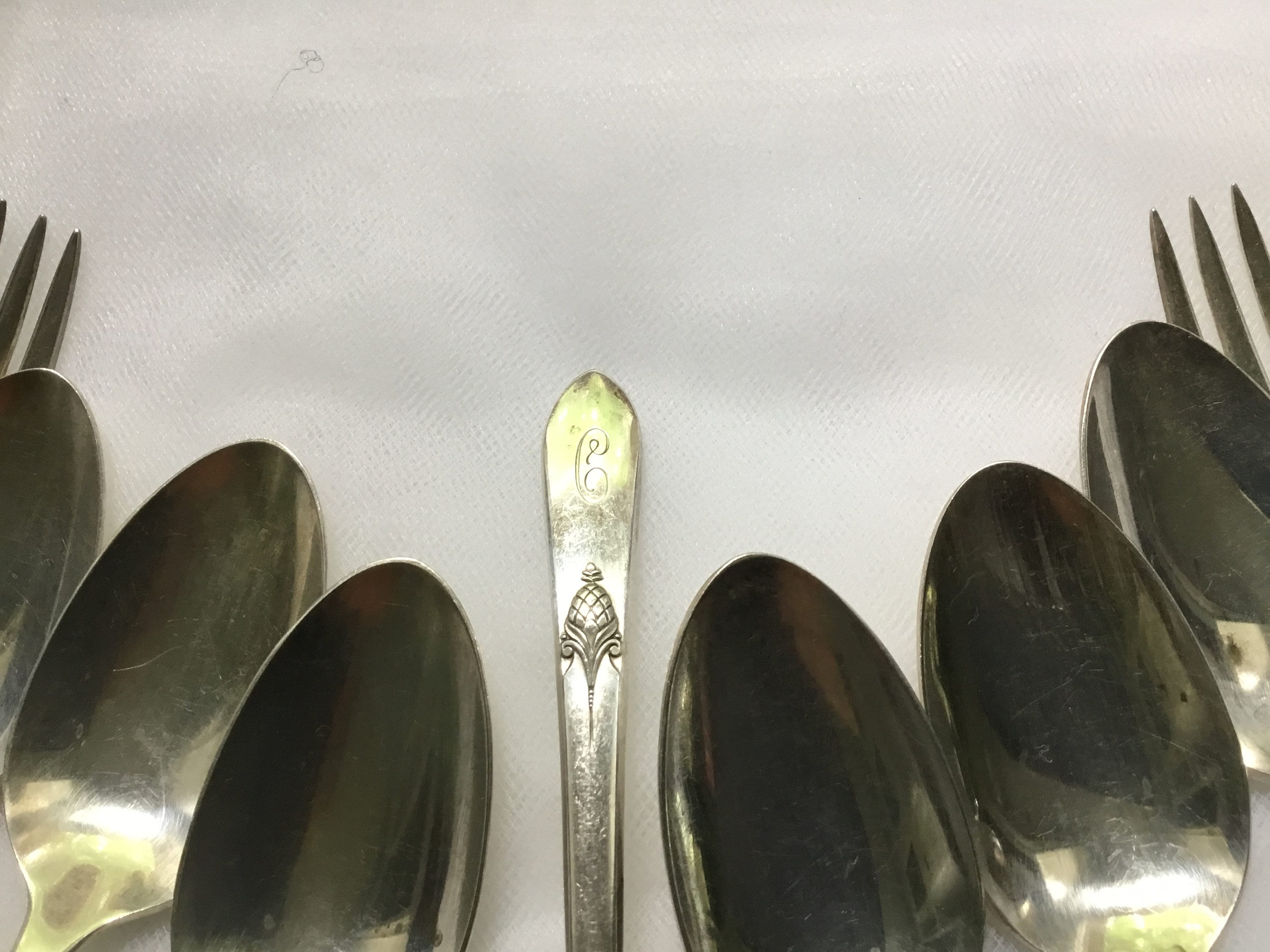Antique Silverplate Flatware - C Monogram - WM. Rogers Tapestry Pattern ...