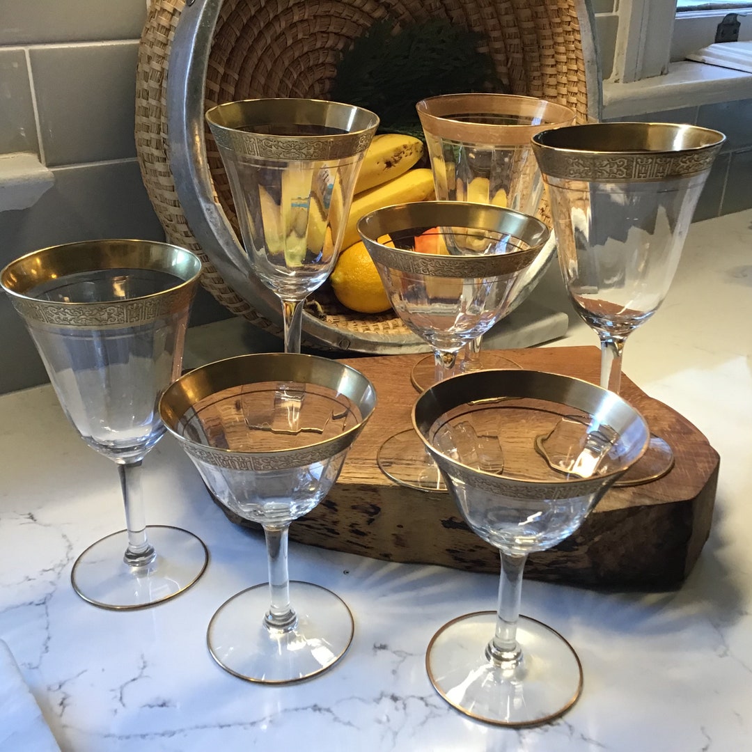 TIFFIN FRANCISCAN | Valencia Clear Wine Glasses Water Goblets and ...