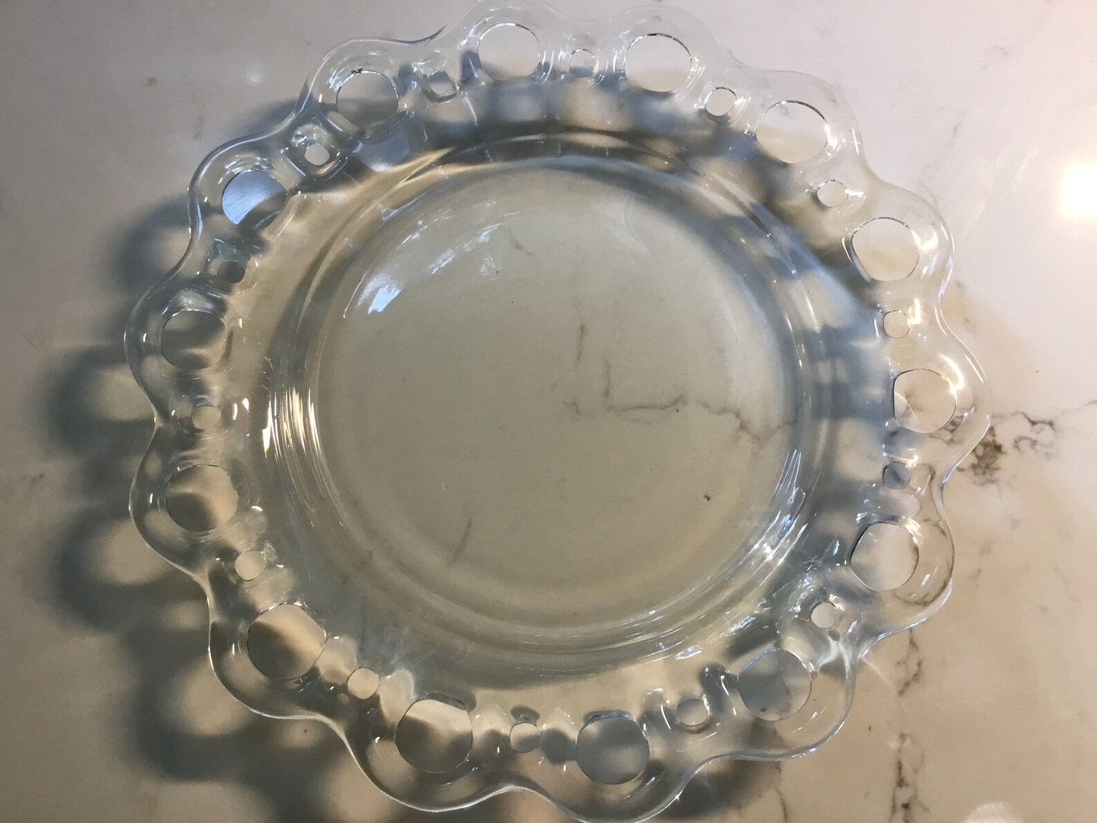 Vintage Lace Edged Glass Plate Set of 7 8.25 Inches Across - Etsy