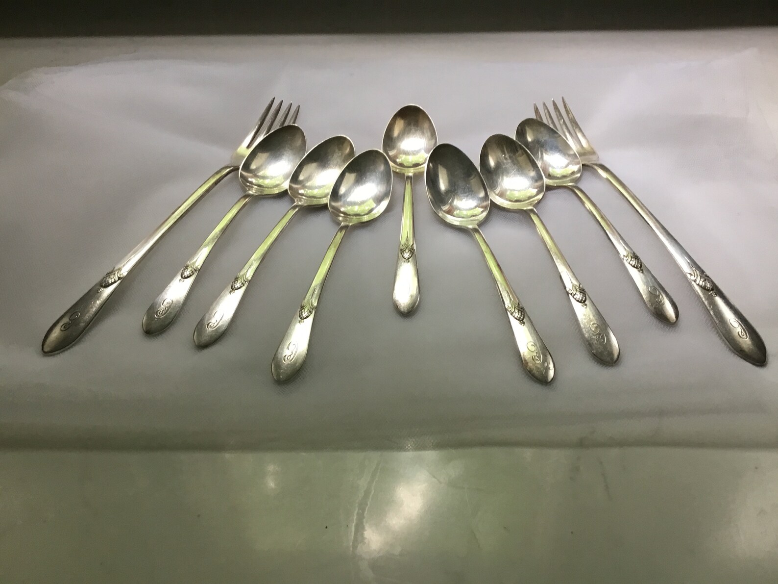 Antique Silverplate Flatware C Monogram WM. Rogers - Etsy