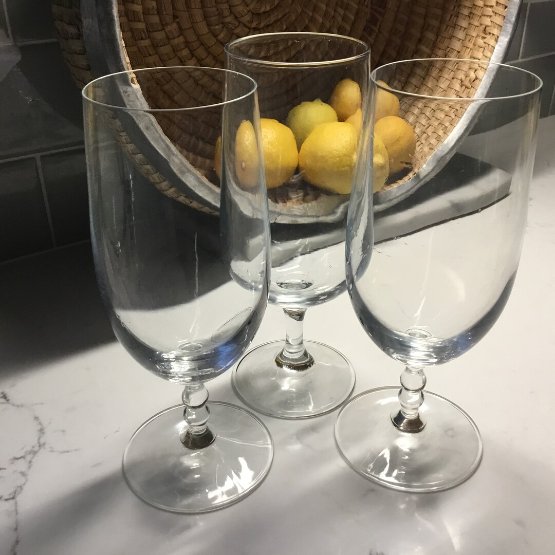 Vintage Crystal Iced Tea Glasses - Set of 3 - Vintage Water Goblets ...