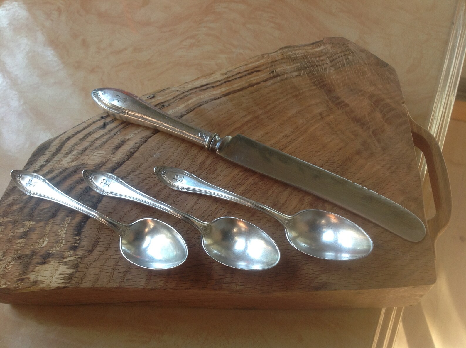 Antique Silverplate Art Deco Monogrammed Flatware R Monogram | Etsy