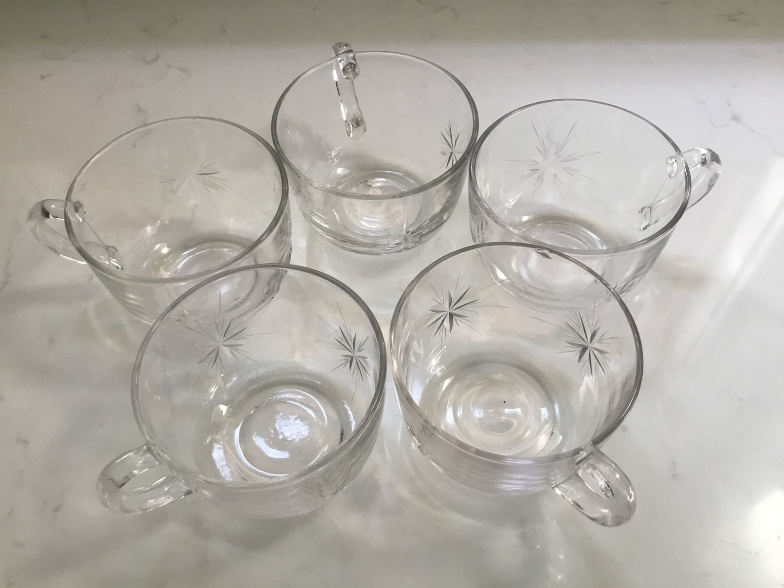 Vintage Cut Crystal Punch Cups or Tea Cups Starburst Cut - Etsy